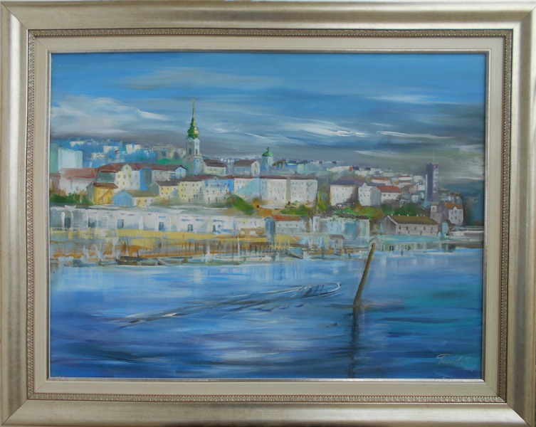 Beograd 6, akademski Goran Bankovic, ulje na platnu, sa 76×96 cm, bez 60×80 cm, sertifikat, 400 eura