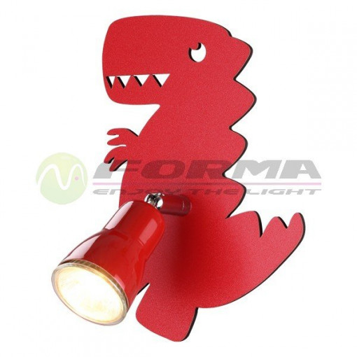 Dečija zidna lampa crvena dinosaurus