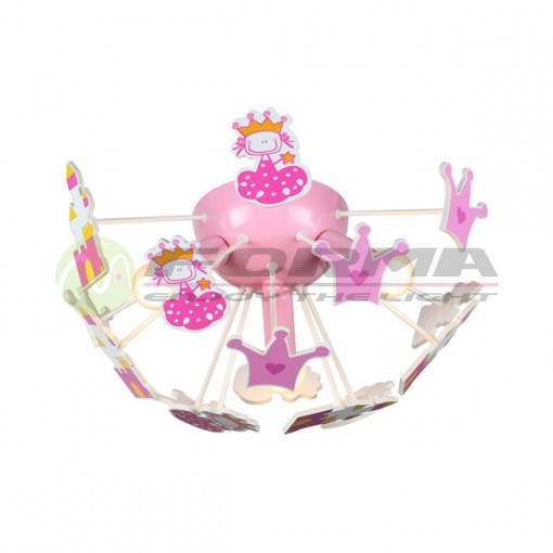 Dečija plafonska lampa princeza pink sa 3 grla
