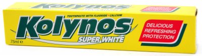 PASTA ZA ZUBE SUPER WHITE KOLYNOS 75ML
PASTA ZA ZUBE SUPER WHITE KOLYNOS 75ML