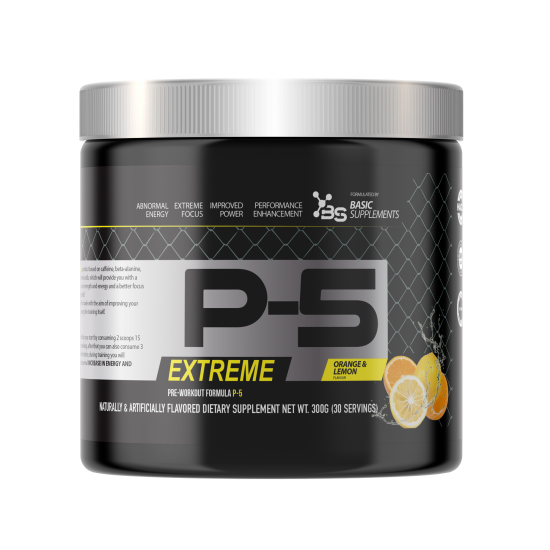 Basic P-5 Pre Workout Powder - Orange & Lemon 300g