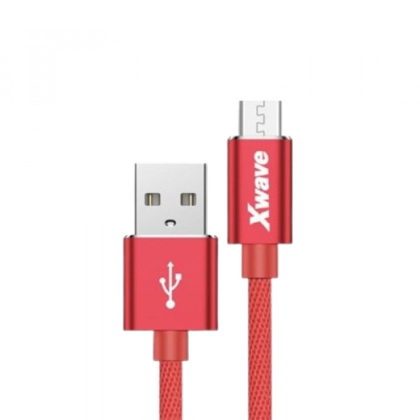 Xwave kabl USB MICRO 2A ALU 2m pleteni Crveni