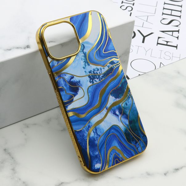 Futrola Marble za iPhone 15, plava