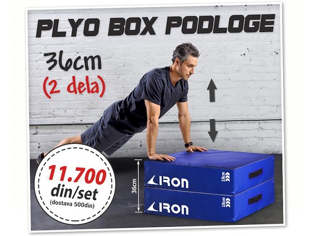 Plio box/ Plyo box podloge set 36cm / 2 dela: 18+18cm