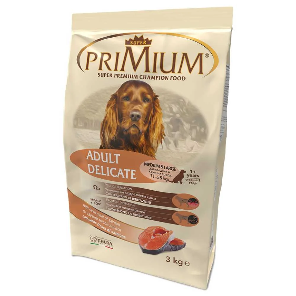 Cinffi Primium hrana za pse Dog Adult Delicate - Losos 3kg