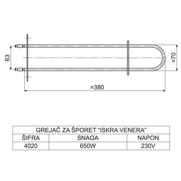 GREJAČ RERNE 650W ISKRA VENERA 4020