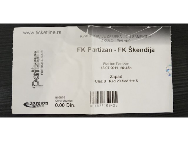 FUDBAL: PARTIZAN - SKENDIJA 13.07.2011