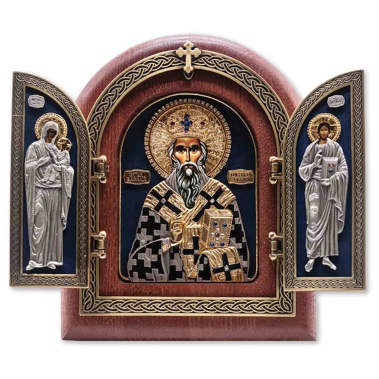 Triptih Sveti Vasilije Ostroški, 220x255x32mm