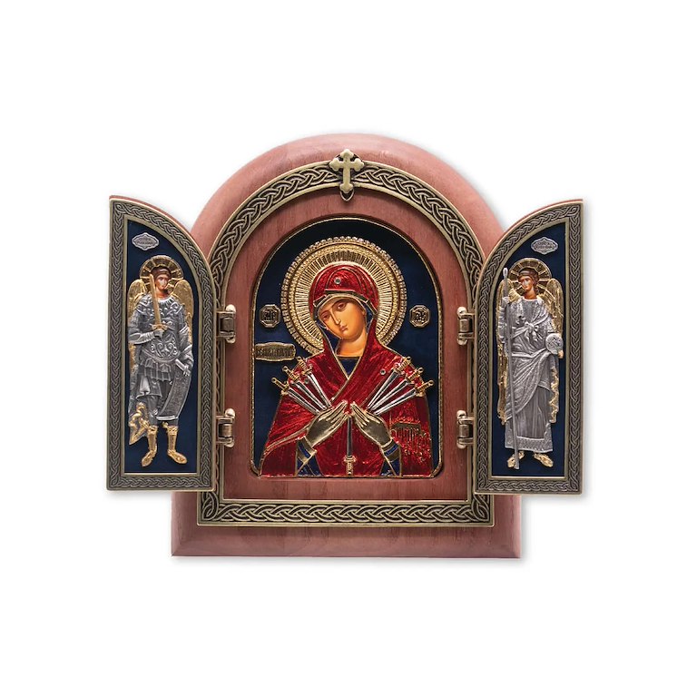 Triptih Presveta Bogorodica Sedmostrelna, 220x255x32mm