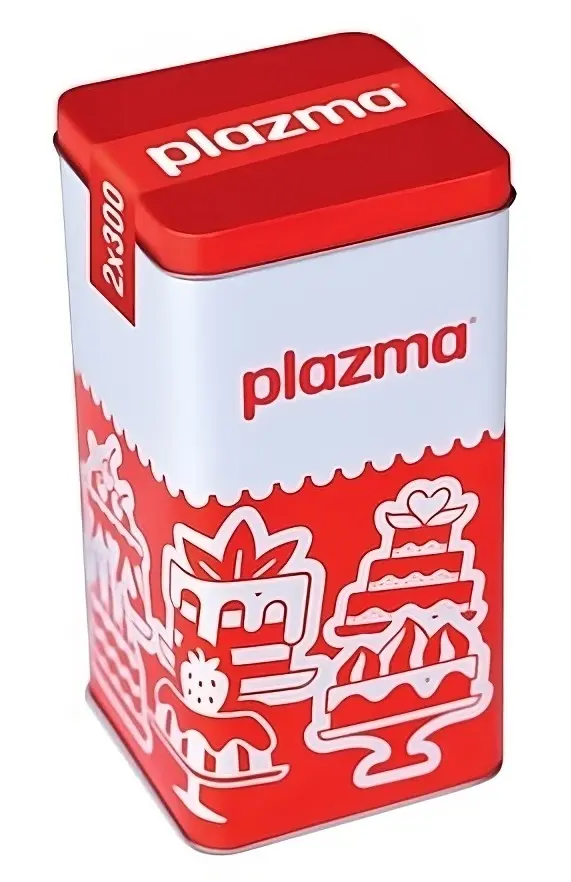 PLAZMA Set Mleveni keks 2x300 g + Limena kutija
