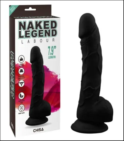 Realistični dildo, Silikonski, 20cm, Crni