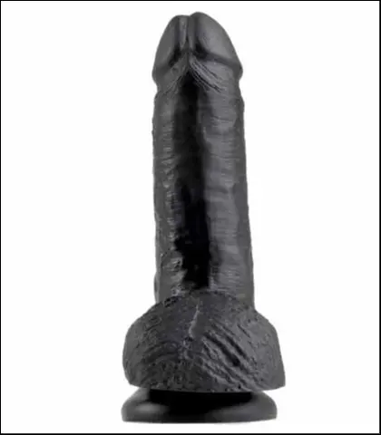 Realistični dildo sa testisima, 17cm, Crni