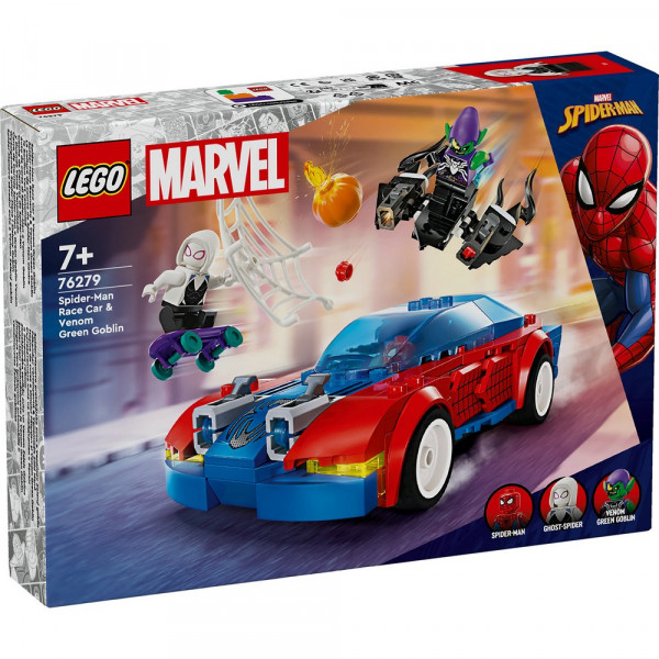 LEGO SUPER HEROES MARVEL SPIDER MAN RACE CAR VENOM GREEN GOBLIN