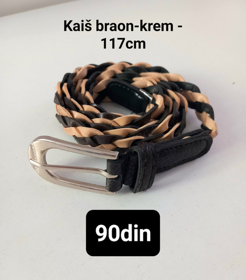 Ženski kaiš braon - krem boje 117cm