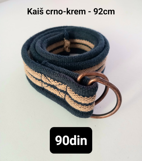 Uniseks kaiš crno - krem boje 92cm