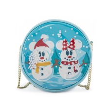 Loungefly Disney Snowman Mickey Minnie Snow Globe Crossbody Bag