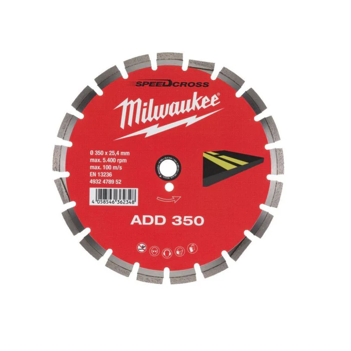 Milwaukee Dijamantski disk za sečenje asfalta, 350 x 25,4 mm, Speedcross, 4932478952