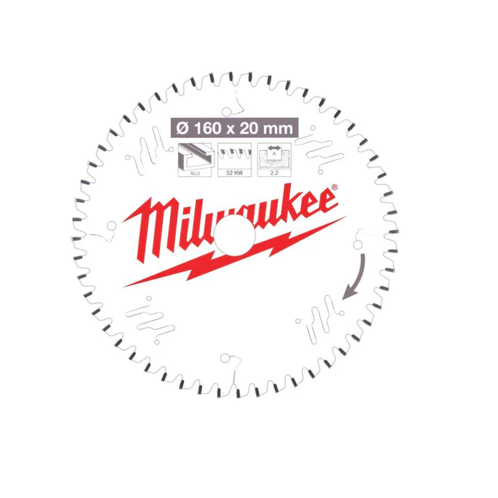 Milwaukee List testere za aluminijum, čist rez, 160 x 20 mm, 52 zuba, 4932471292