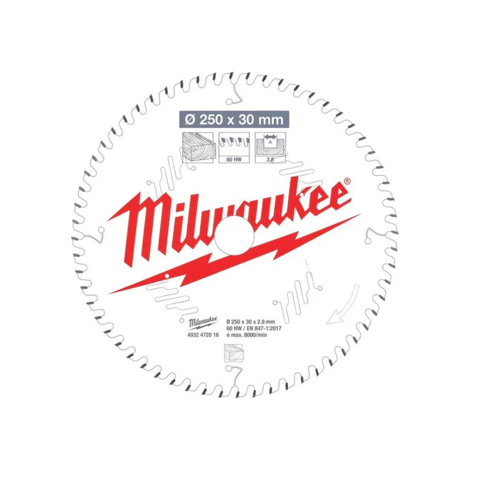 Milwaukee List testere za drvo 250 x 30 mm, 60 zubaca, 4932472016