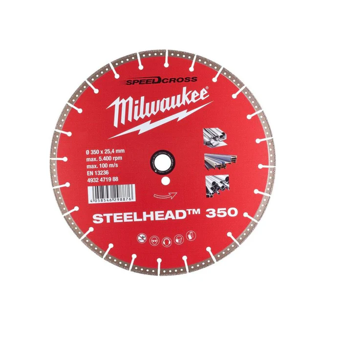 Milwaukee Premium dijamantski disk za sečenje, 350 x 25,4 mm, STEELHEAD, 4932471988