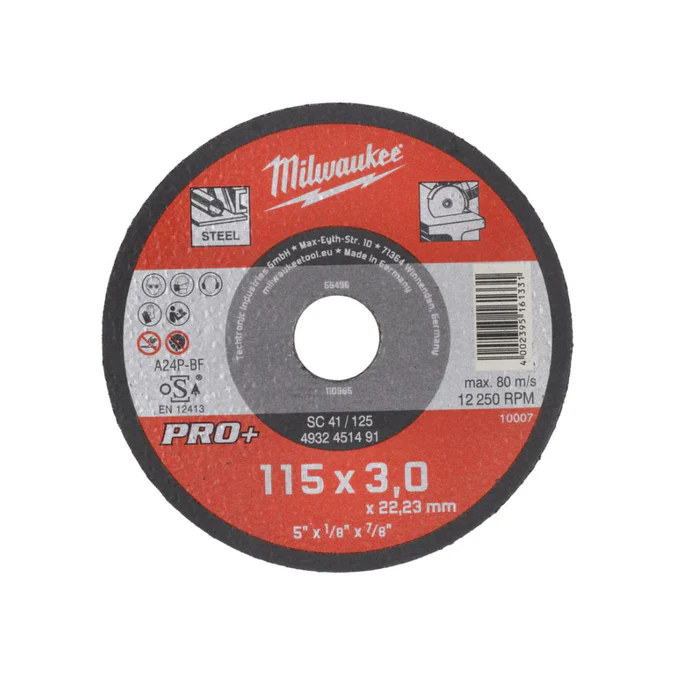 Milwaukee Rezna ploča za sečenje metala, 115 x 3 x 22,23 mm,Pro+, 4932451491