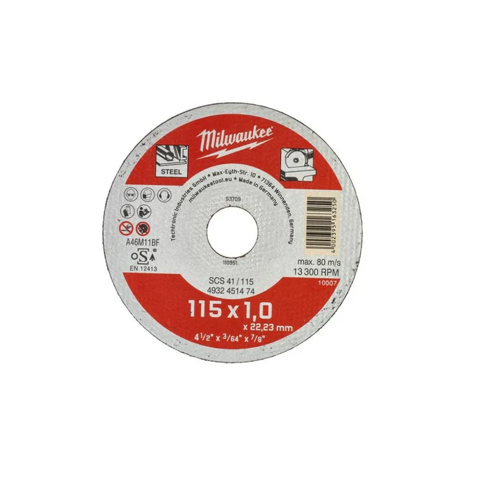 Milwaukee Set disk za sečenje metala, tanki, 115 x 1 x 22,2 mm, Contractor, 4932451475