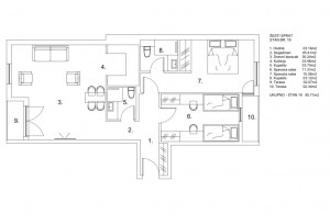 Trosoban stan kod hotela Zira, 81m2, novogradnja