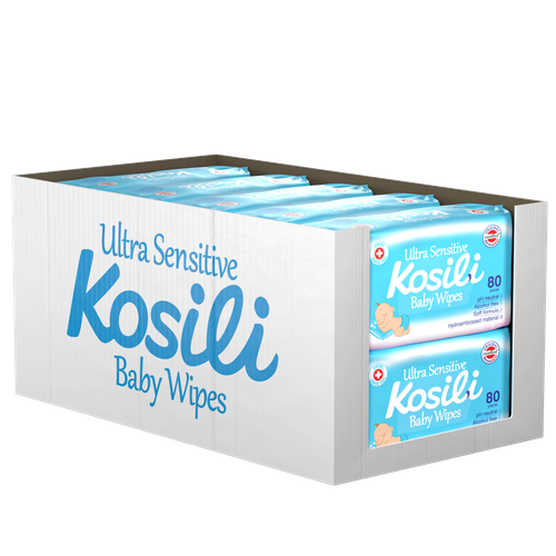 KOSILI Baby vlažne maramice plave 10 x 80/1 XXL