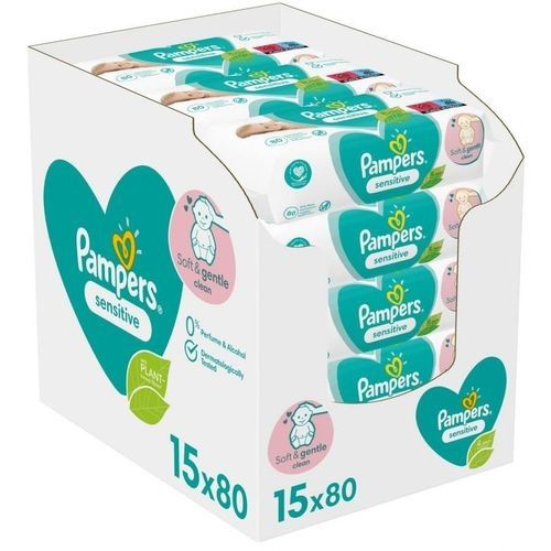 Pampers vlažne maramice sensitive 15X80 XXL