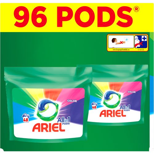 ARIEL kapsule za pranje veša All in one Color 96 kom (2x48 kom) 96 pranja XXL