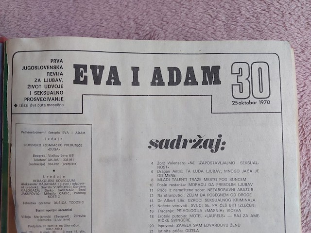 Eva I Adam casopis od 30- 42 broj