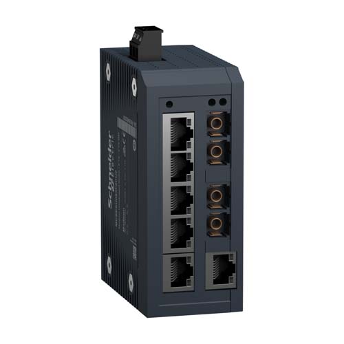 SE Modicon Standard Unmanaged Switch – 6 ports for copper + 2 ports for multimode fiber optic