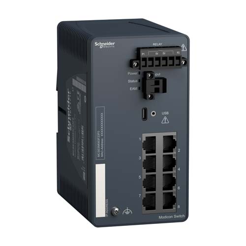 SE Modicon Managed Switch – 8 ports for copper