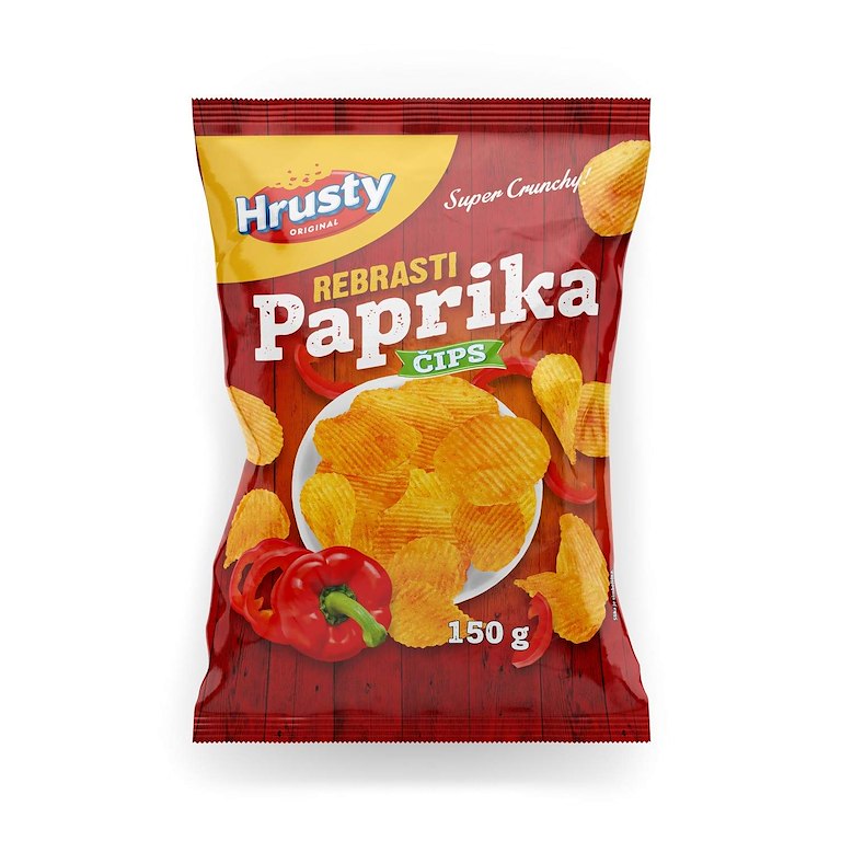 Hrusty čips paprika rebrasti 150g hrusty