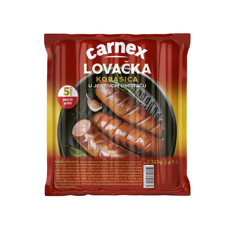 Carnex lovačka kobasica 520g