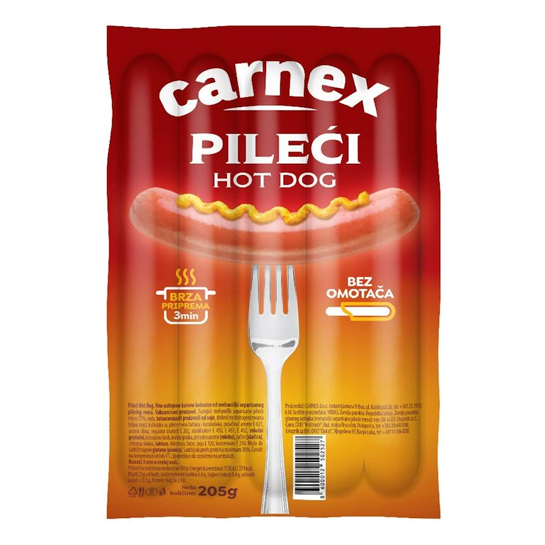 Carnex pileći hot dog 205g