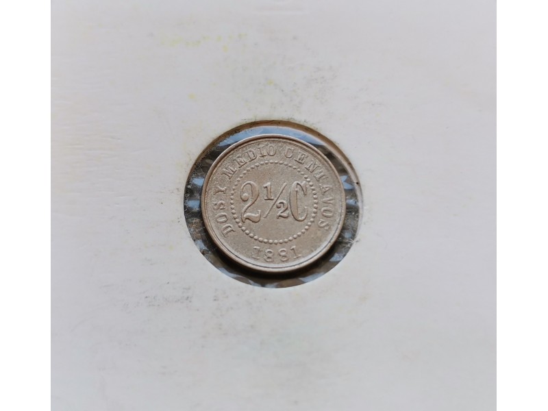 2 1/2 centavos 1881 Kolumbija