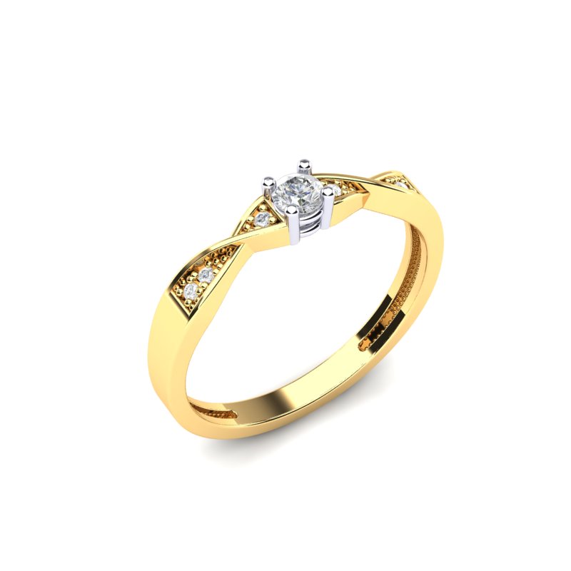 Zlatni prsten sa cirkonima Avila