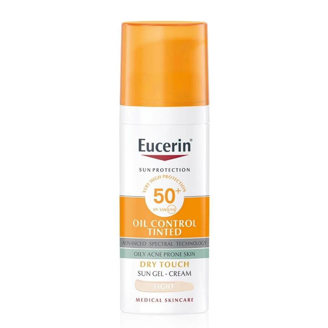 Eucerin Sun Oil Control Tonirani Gel-krem za zaštitu masne kože od sunca SPF 50+ svetla 50ml