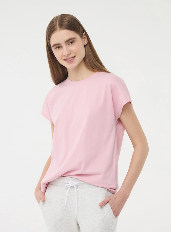 Široka jednobojna majica Roze