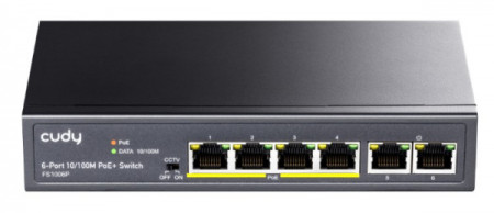 Cudy FS1006P 6-Port 10/100M PoE+ Switch, 60W internal max 32W/PoE, UPLINK, 250m