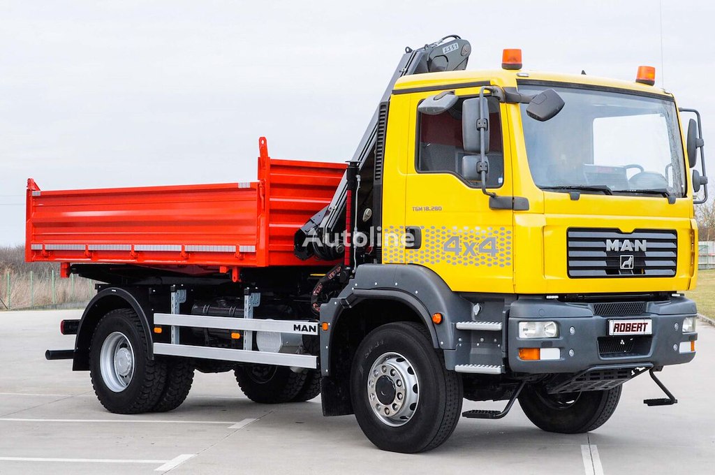 MAN TGA 18.280 4X4 TROJSTRANNÝ SKLÁPAČ +HYDRAULICKÁ RUKA EU4 kiper