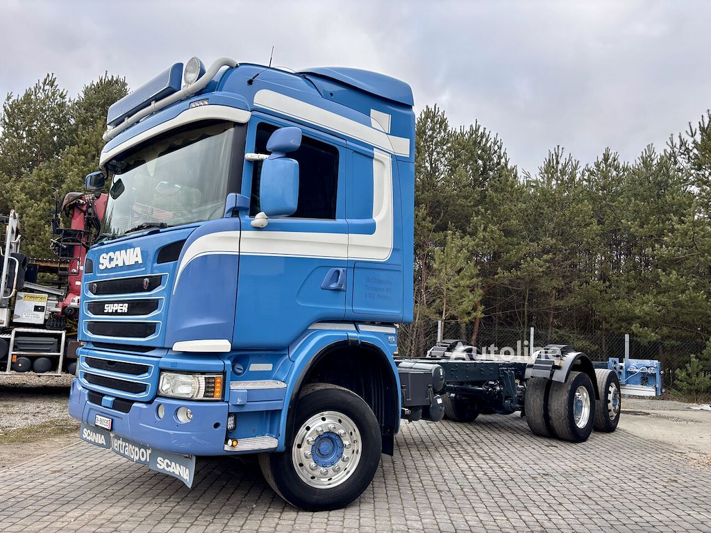 Scania G 490 KM 6x2 rama pod zabudowę spr. ze Szwajcarii kamion šasija