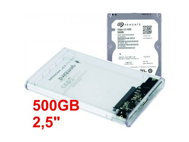 HDD 2.5 * 500GB SET USB 3.0 SATA eksterno kuciste + 500GB ST500VT000 SEAGATE EE2-U3S9-6 (1899)