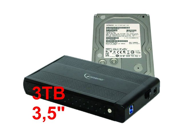 HDD 3.5 * 3TB SET USB 3.0 SATA eksterno kuciste + 3TB HUA723030ALA641 HITACHI / EE3-U3S-3 (5299)