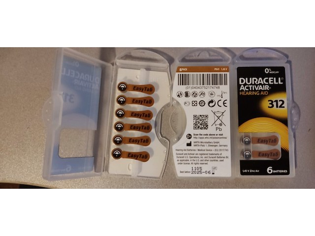 Duracell 312 - baterije za slusni aparat (pakovanje 6)