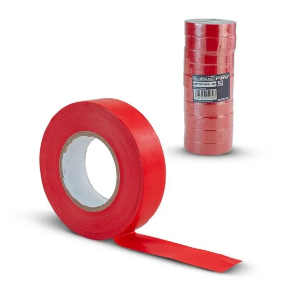 Izolir traka PVC crvena – Bormann Pro – 0.15mmx19mmx20m