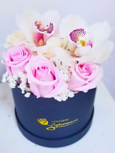 BOX OF FLOWERS-RUŽA I ORHIDEJA