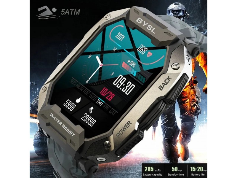 5ATM BYSL S20 Military Smartwatch