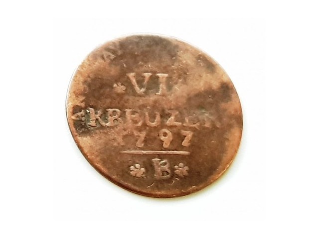 Austrija 6 kreuzer 1797 B